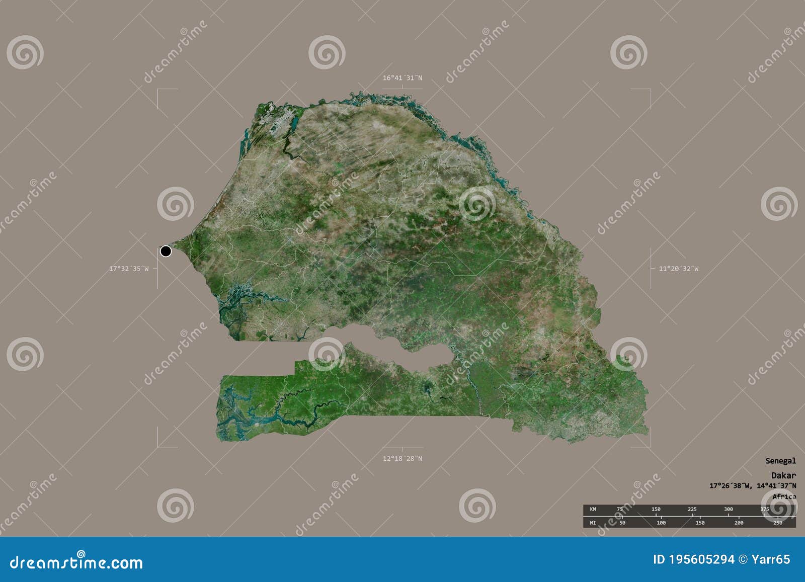 Regional Division of Senegal. Satellite Stock Illustration ...