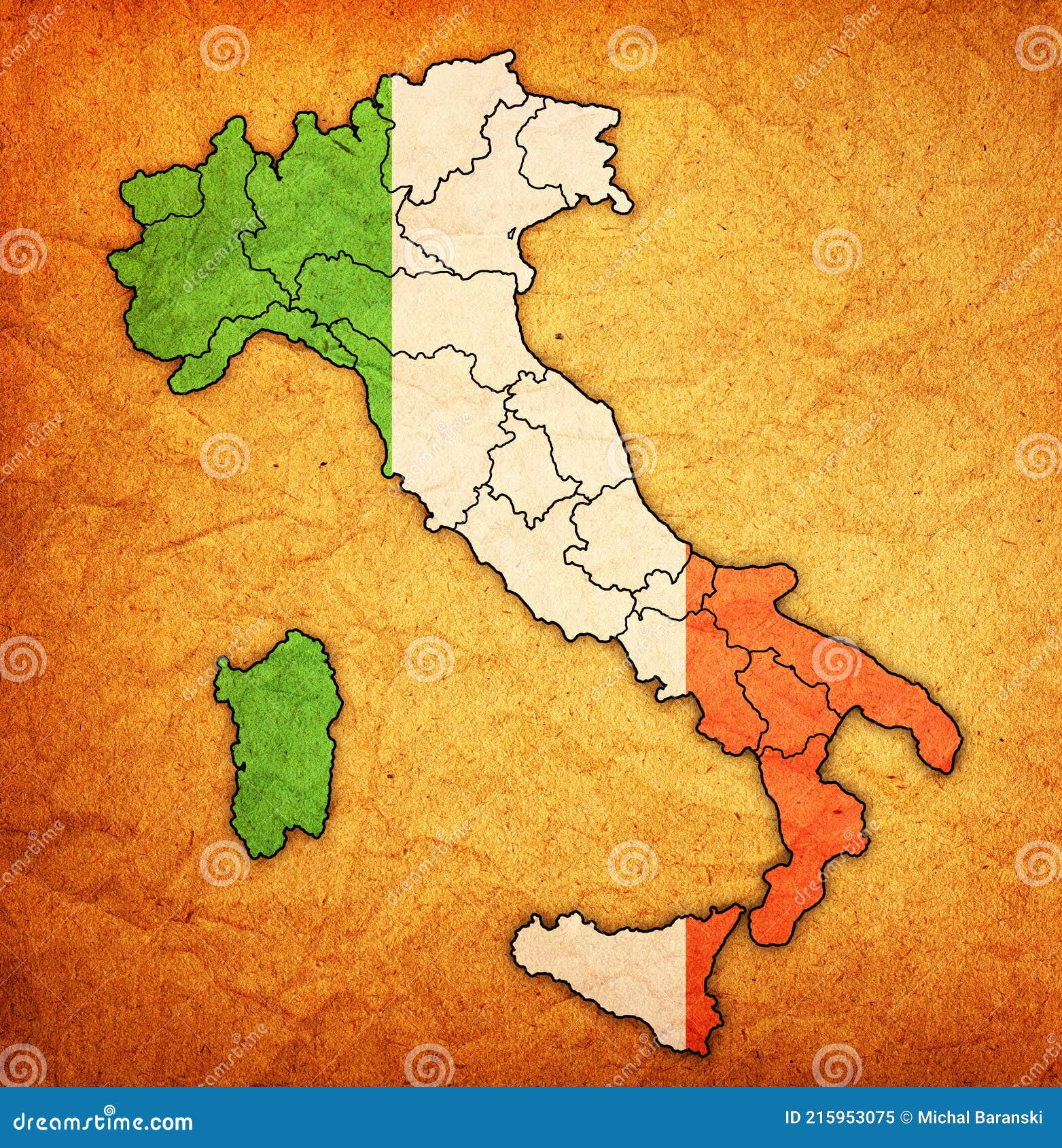 Map of Italy with Administrative Divisions Stock Illustration ...