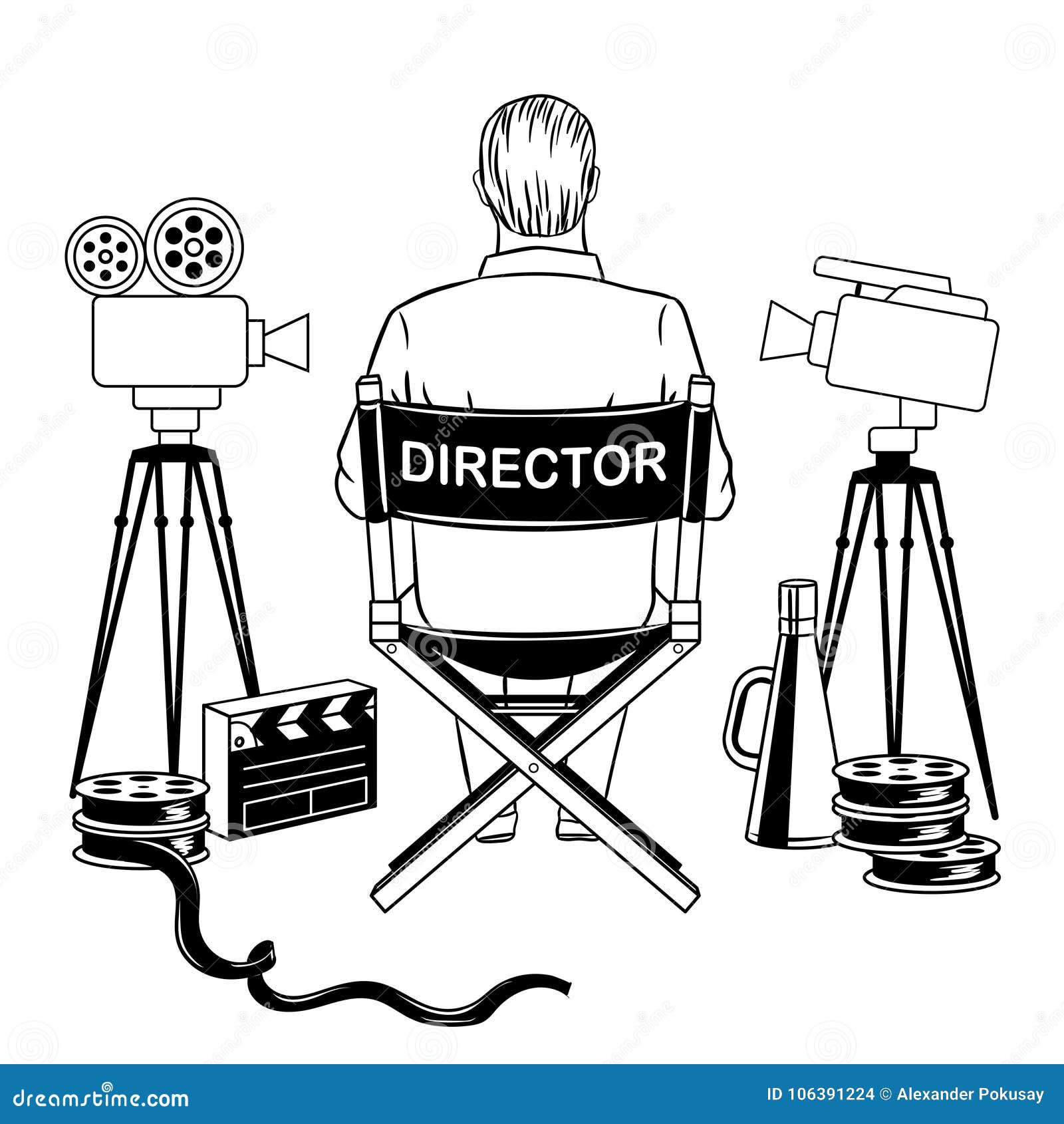 Regisseur Auf Satzmalbuchvektor Vektor Abbildung - Illustration von ...