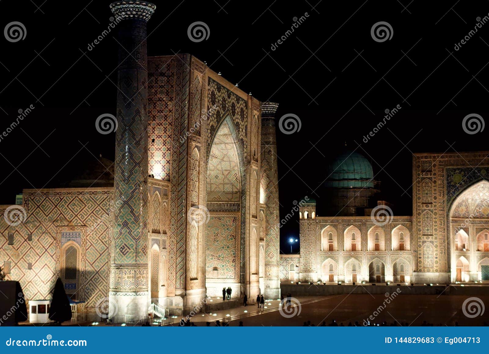 The Registan at Night in Samarkand, Uzbekistan. Stock Image - Image of ...