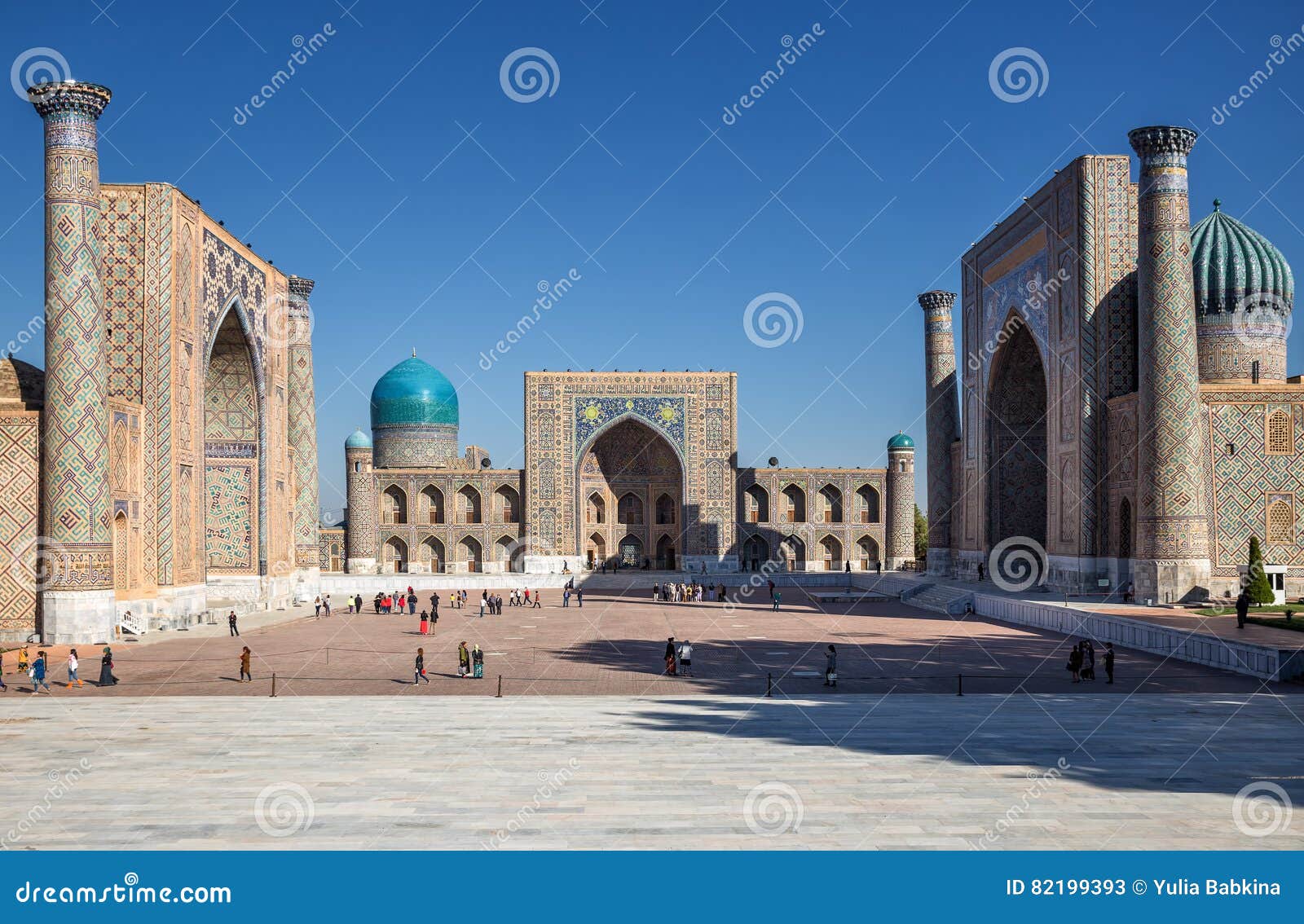 Registan square, Samarkand stock image. Image of arch - 82199393