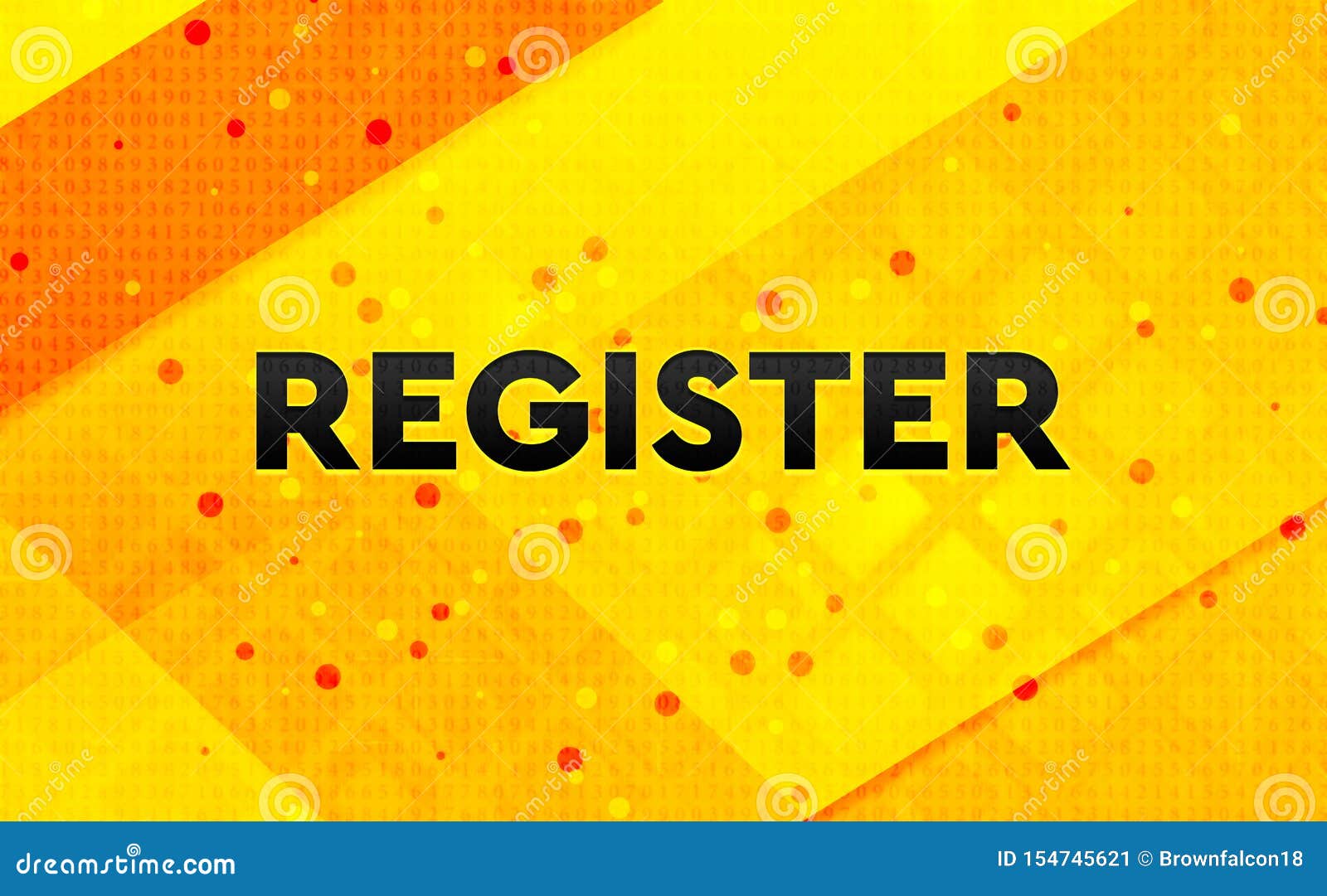 Register Abstract Digital Banner Yellow Background Stock Illustration ...