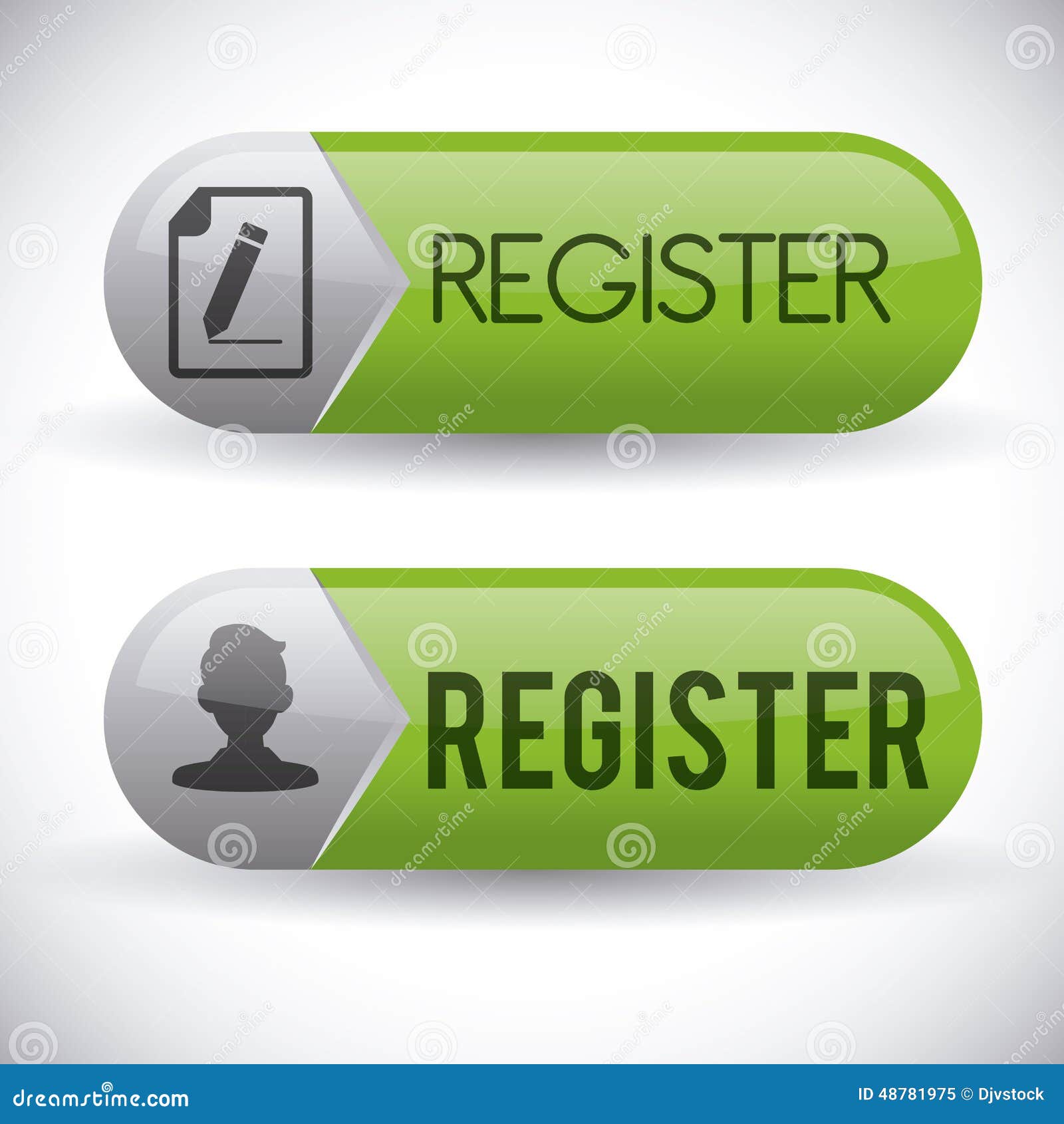 Register button design stock vector. Illustration of shiny - 48781975