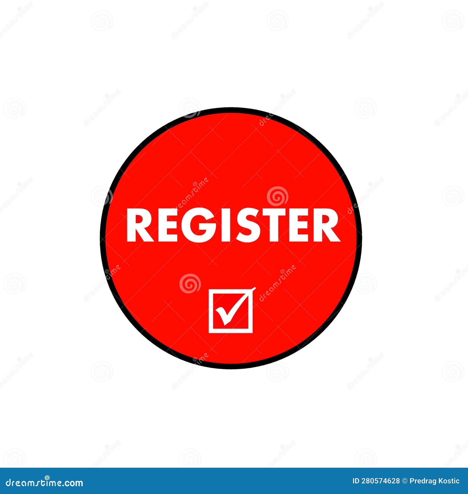 Register button icon stock illustration. Illustration of circle - 280574628
