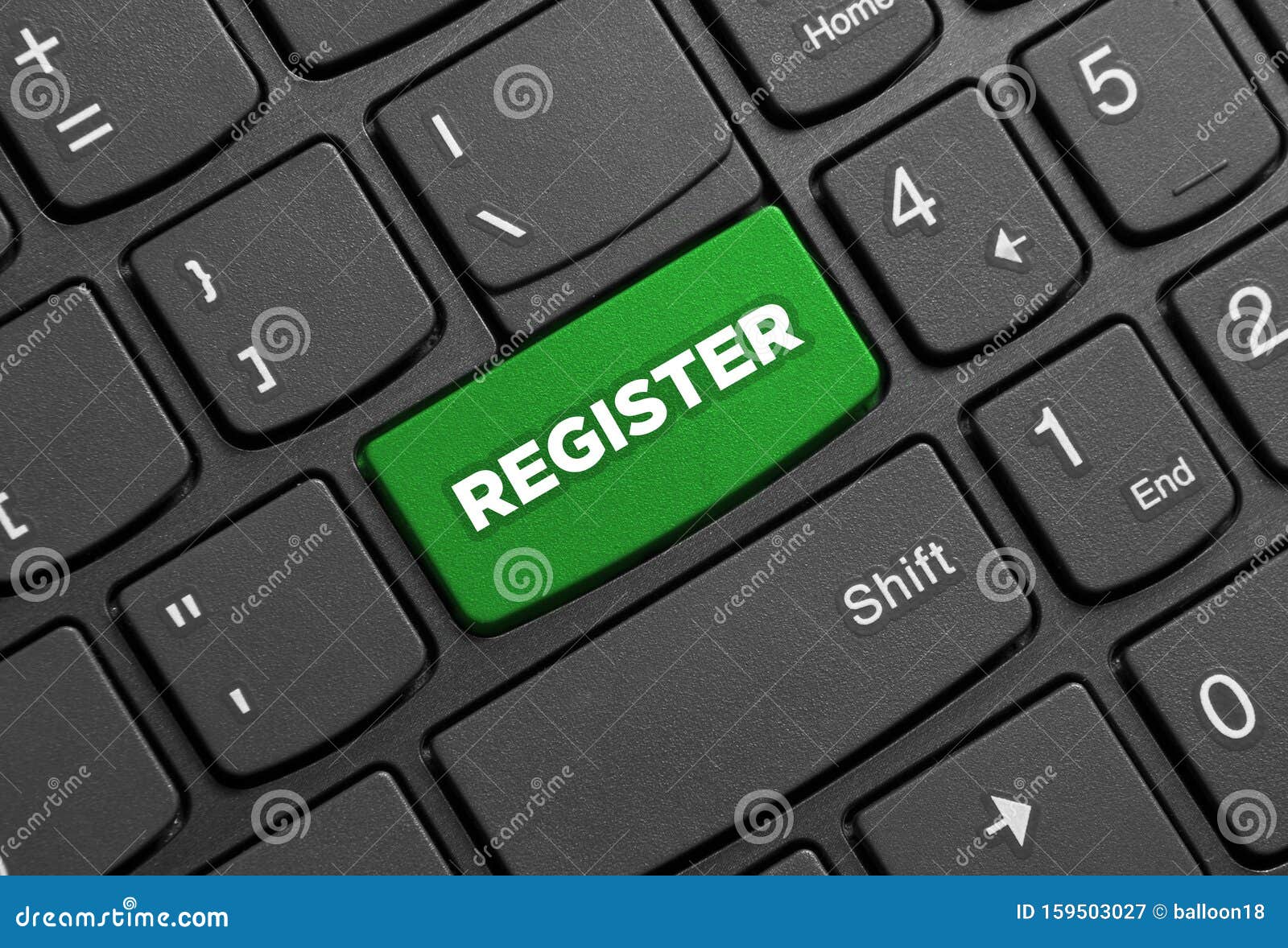 Register Button on Keyboard Stock Image - Image of banner, icon: 159503027