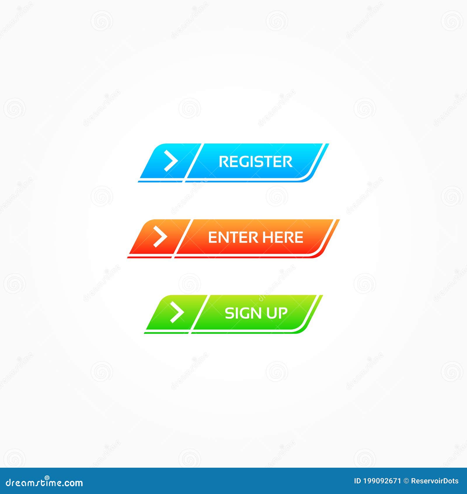 Register, Enter Here & Sign Up Buttons Stock Vector - Illustration of ...