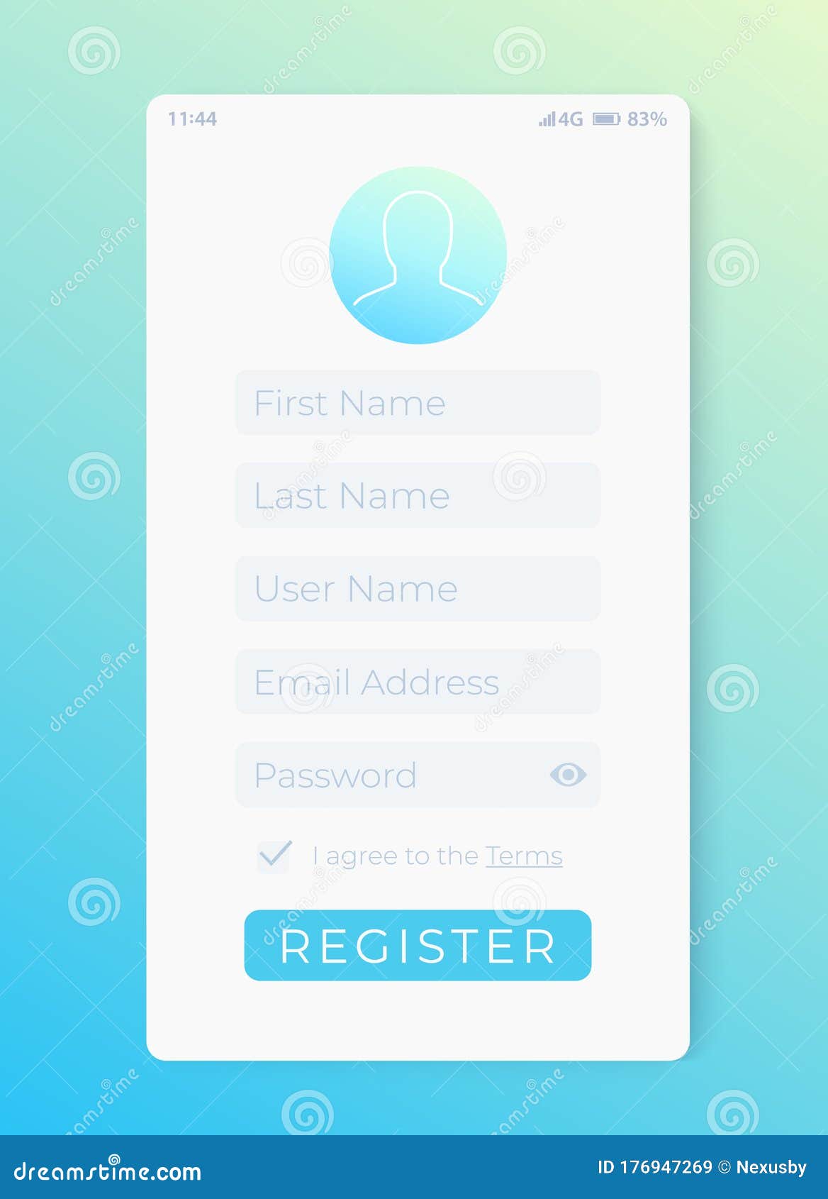 Register Form, Mobile Interface Vector Design Stock Illustration ...