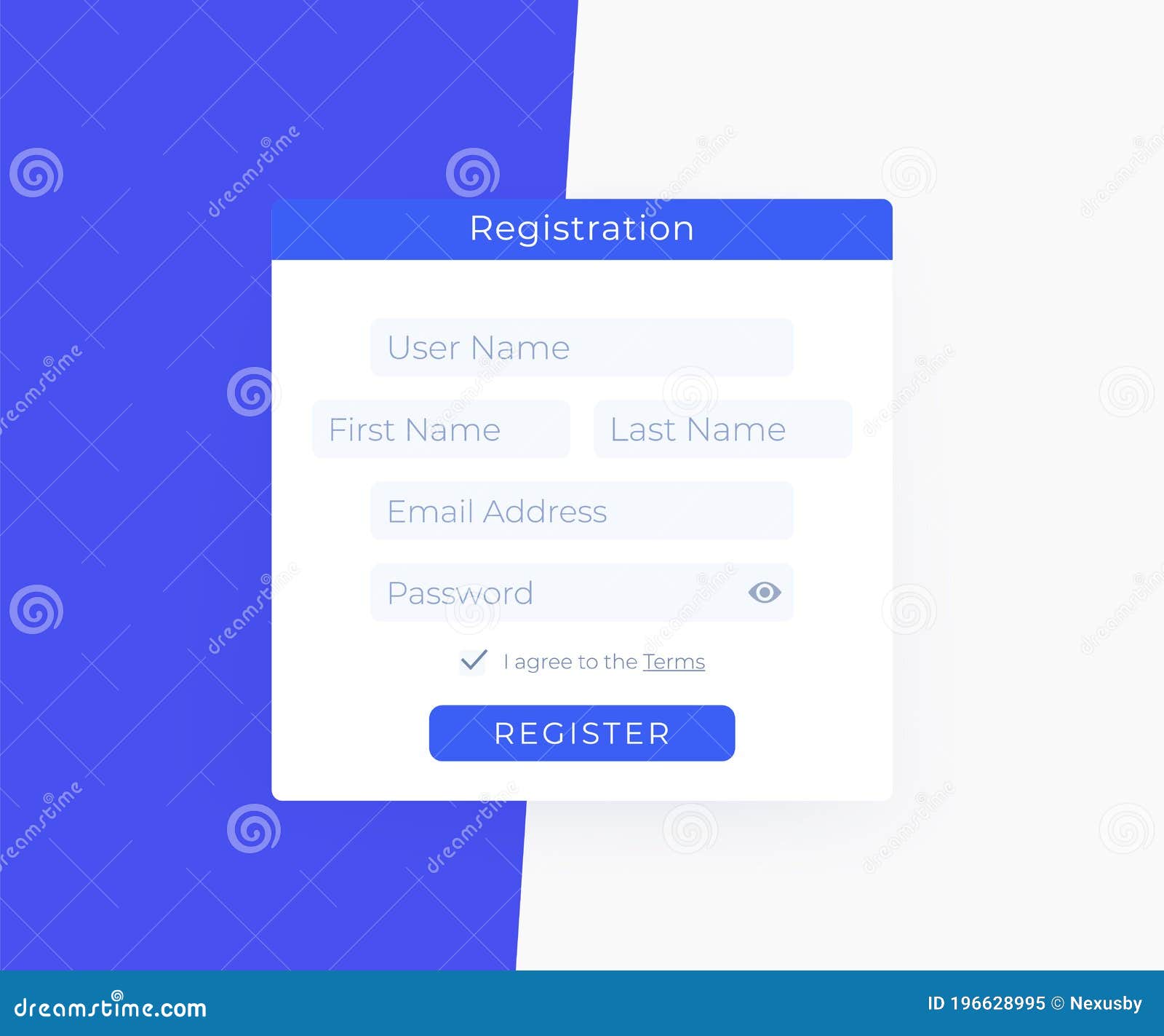 Register Form, Web Page Design Stock Vector - Illustration of interface ...