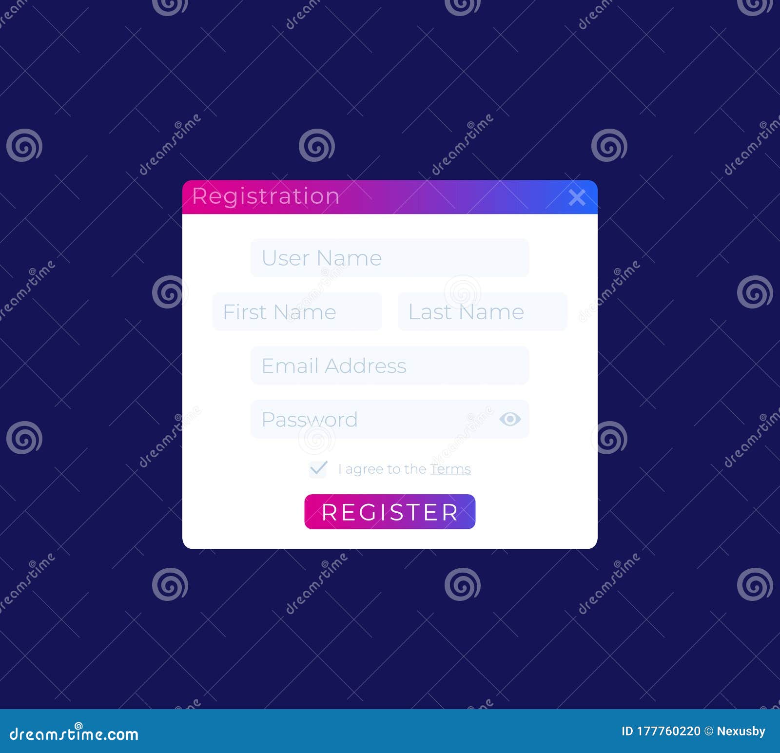 Register Form, Web Ui Vector Design Stock Vector - Illustration of ...