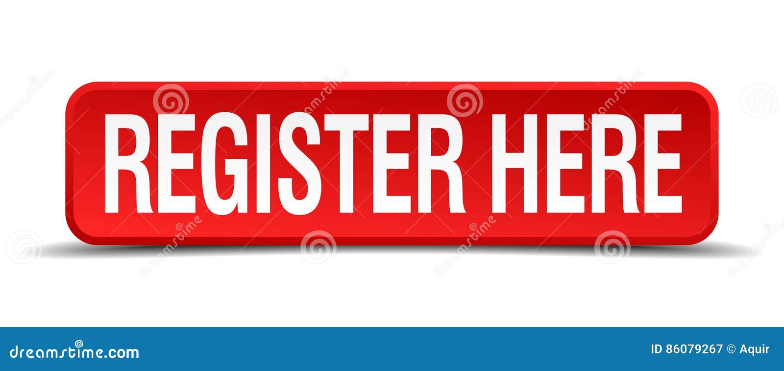 Register Here Red 3d Square Button Stock Vector - Illustration of click ...
