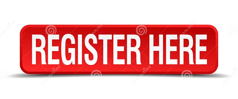 Register Here Red 3d Square Button Stock Vector - Illustration of click ...
