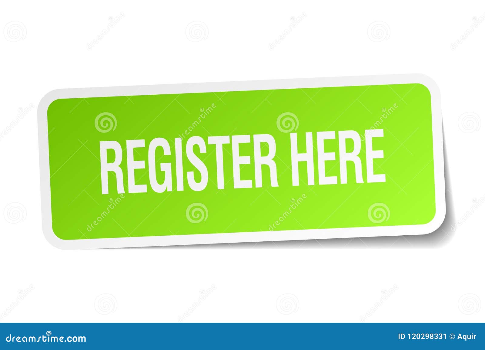 Register here sticker stock vector. Illustration of banner - 120298331