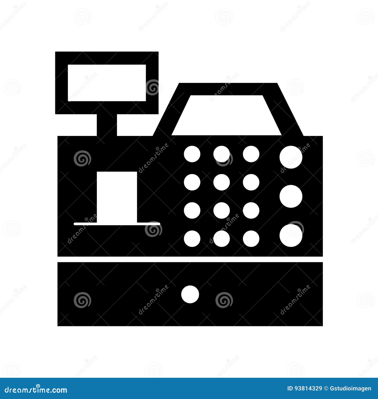 Register Machine Isolated Icon Stock Vector - Illustration of filled ...