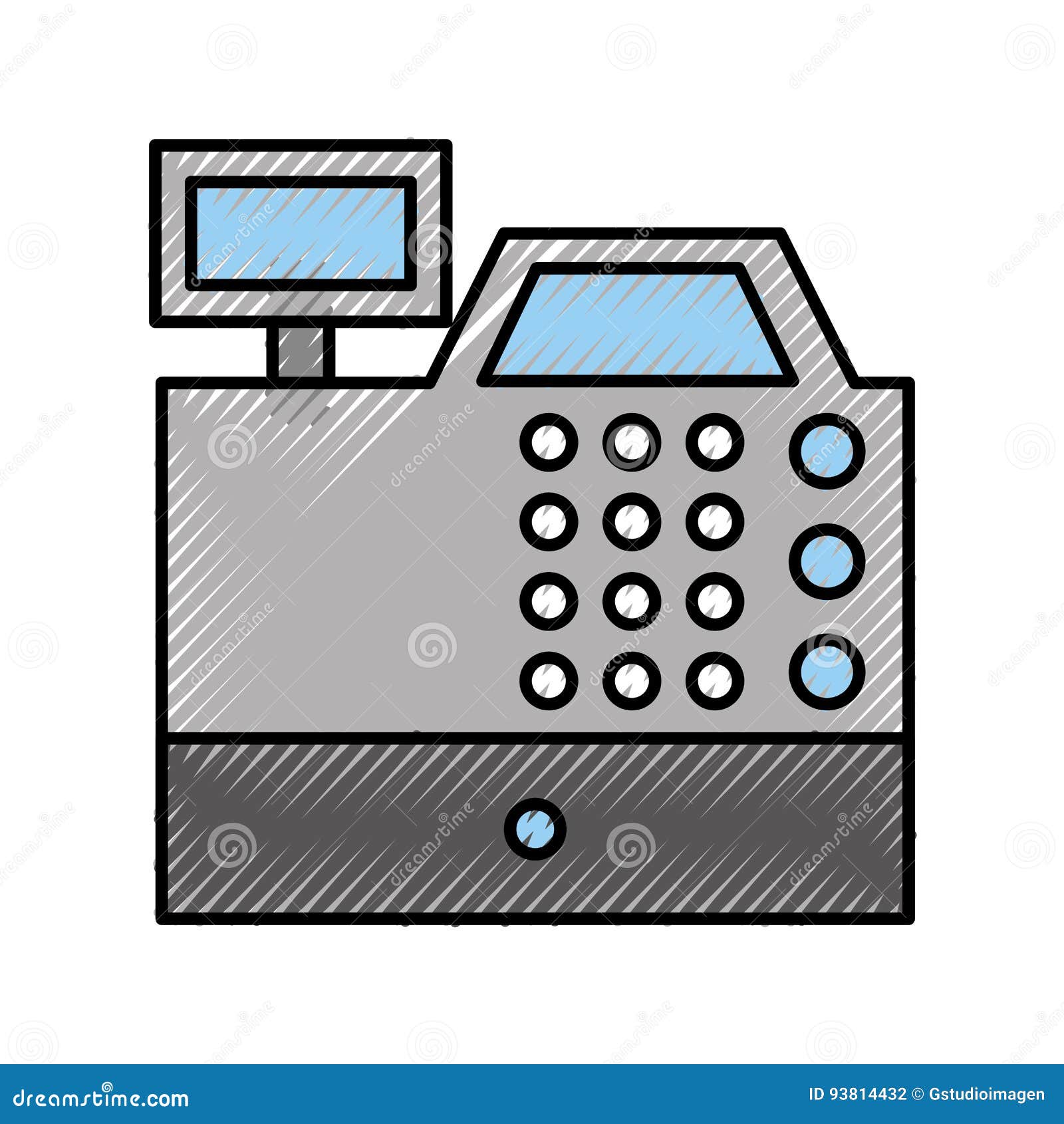 Register Machine Isolated Icon Stock Vector - Illustration of linear ...