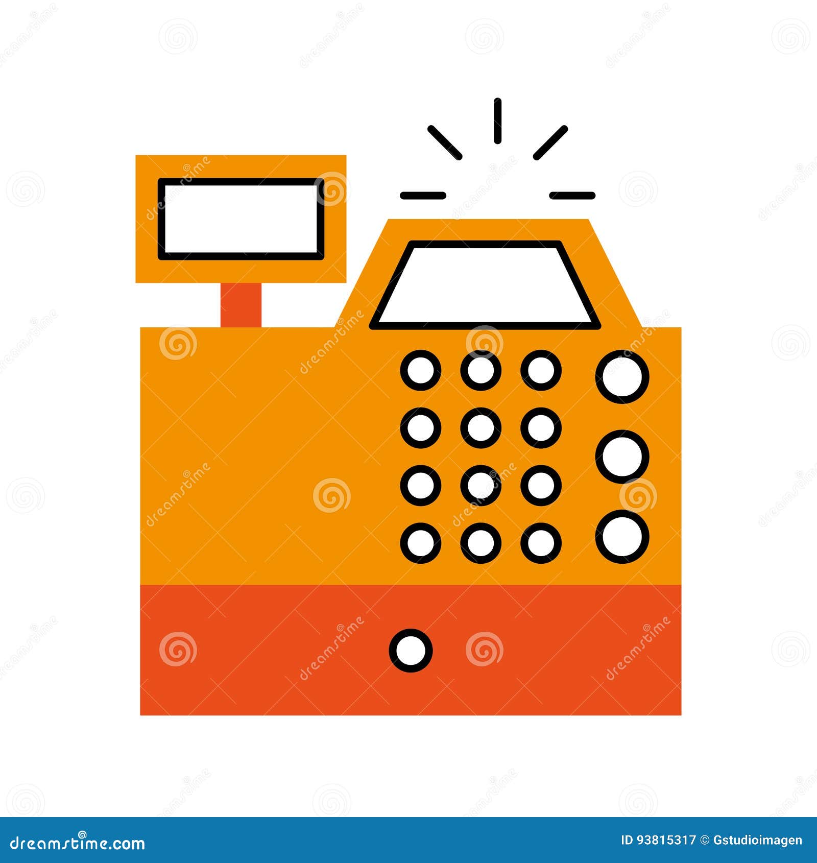Register Machine Isolated Icon Stock Vector - Illustration of money ...