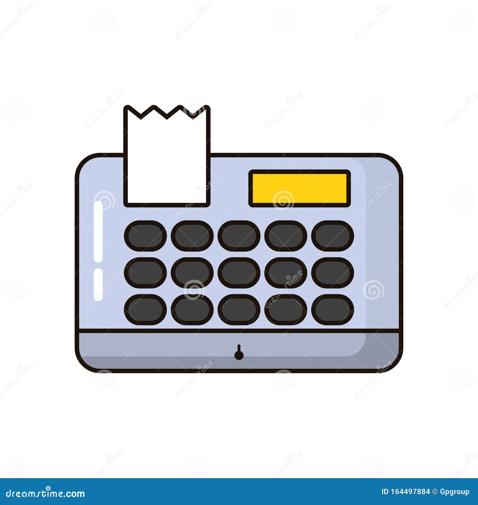 Register Machine with Receipt Icon Stock Vector - Illustration of ...