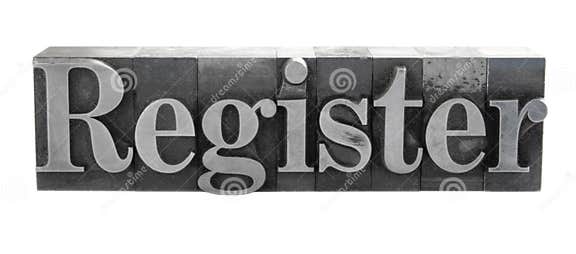Register in metal type stock photo. Image of letters - 2738562