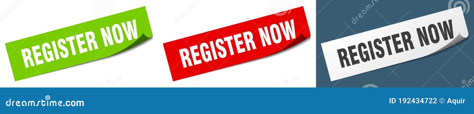Register Now Banner. Register Now Speech Bubble Label Set. Stock Vector ...