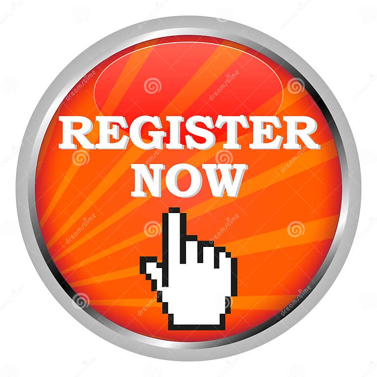 Register now stock vector. Illustration of button, wide - 44004464