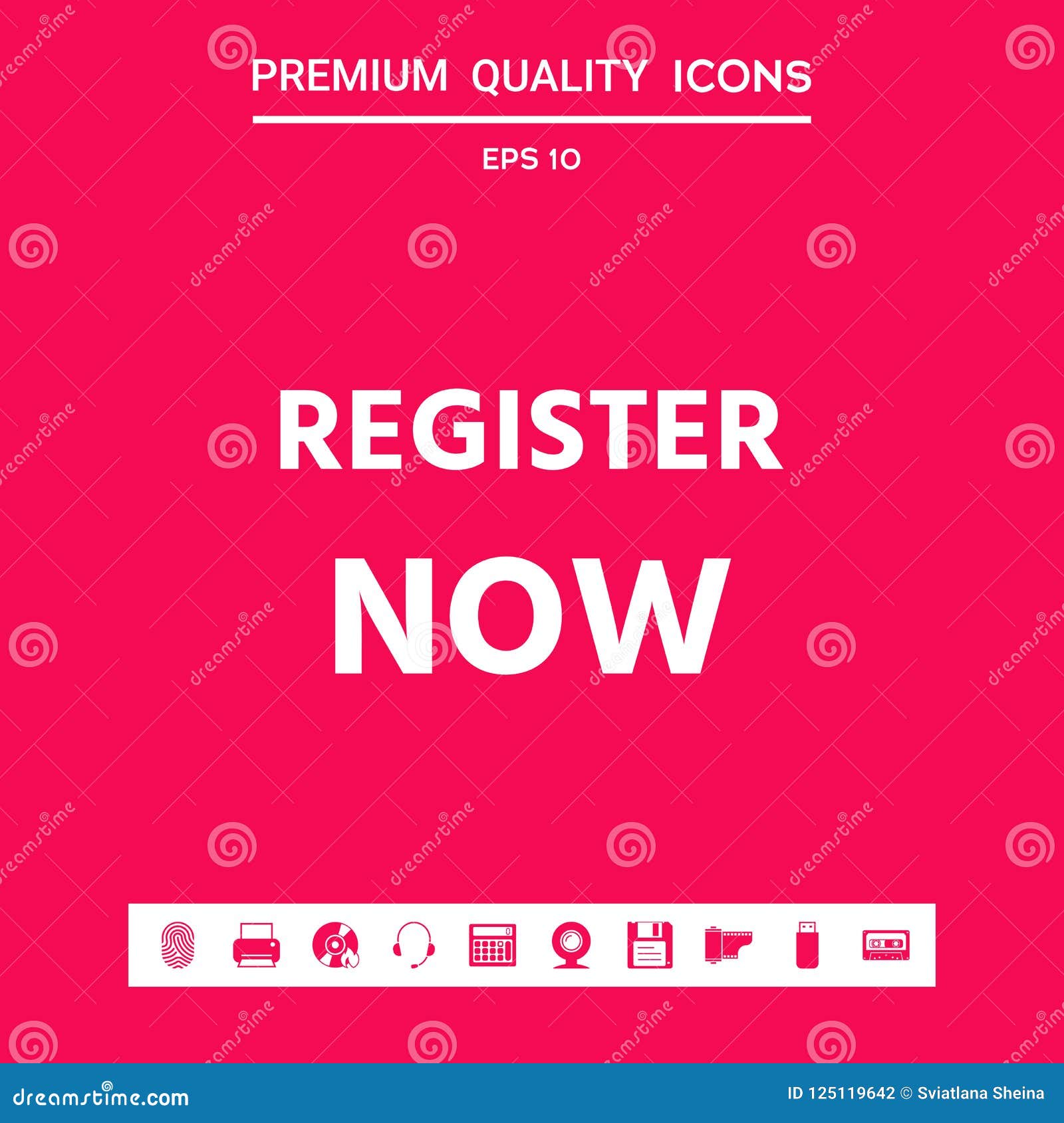 Register Now Button . Graphic Elements for Your Design Stock Vector ...