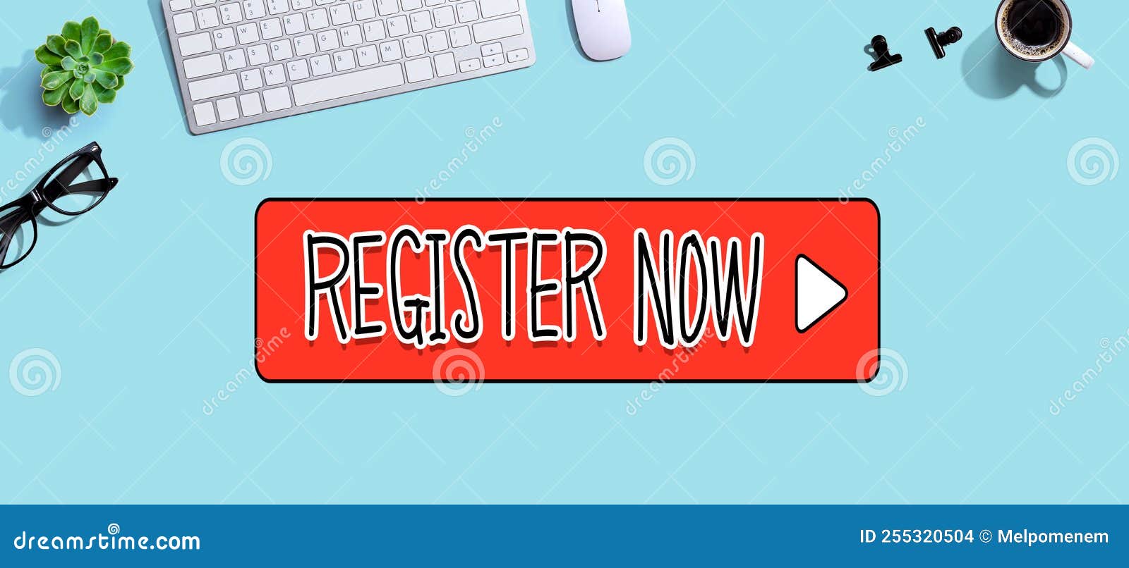 Register Now with a Computer Keyboard Stock Illustration - Illustration ...