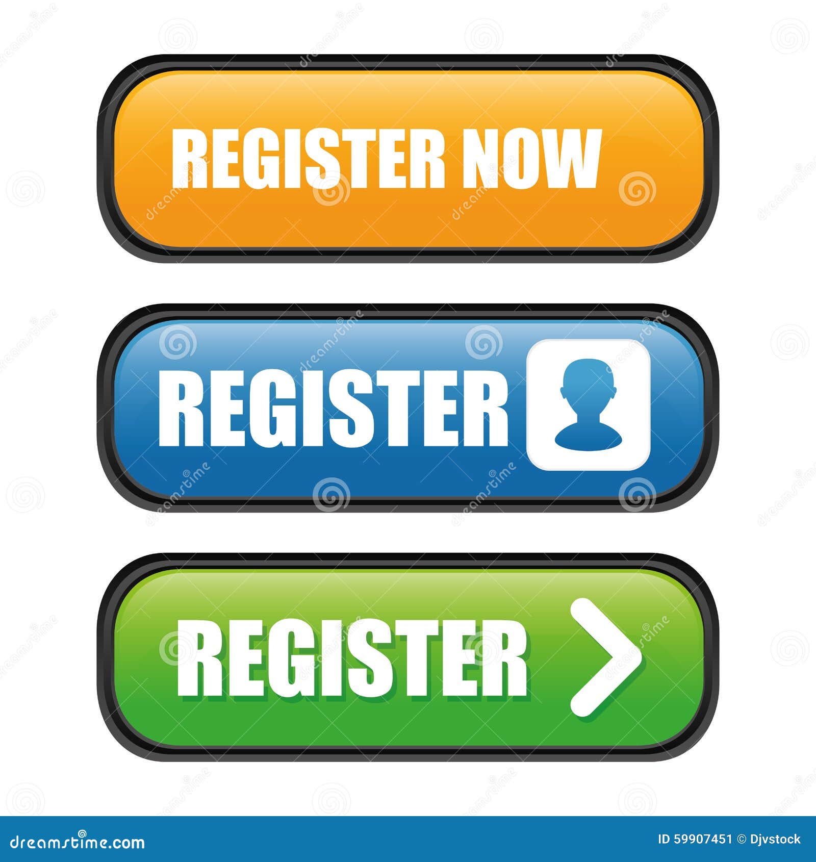 Register now design. stock vector. Illustration of guarantee - 59907451