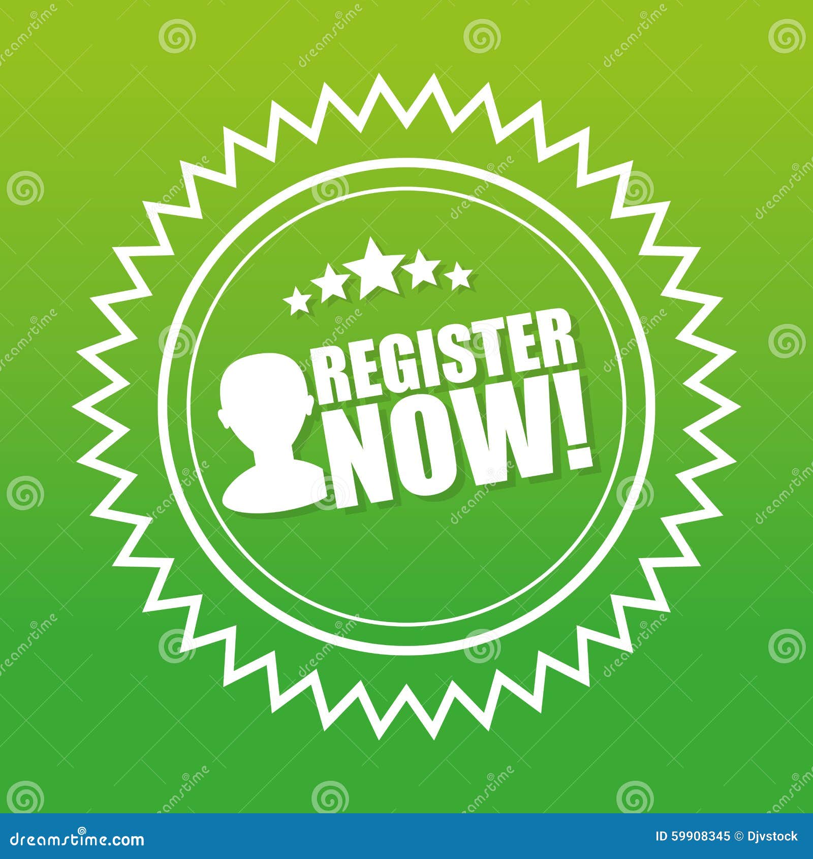 Register now design. stock vector. Illustration of emblem - 59908345