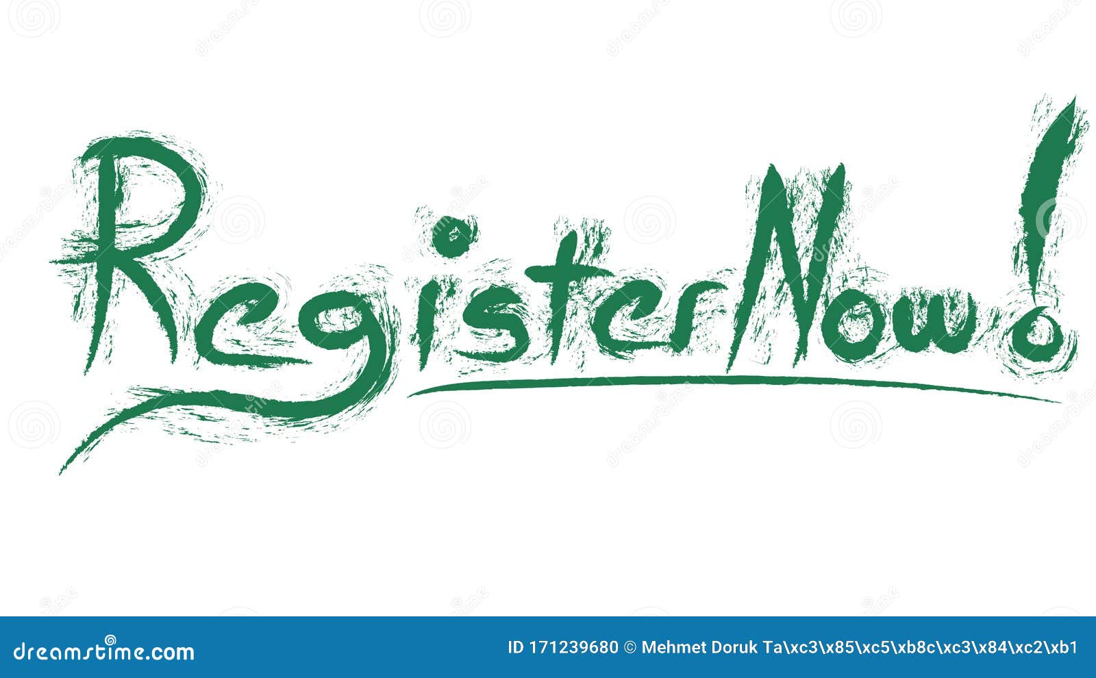 Register Now Hand Writing Template with Green Colors Stock Illustration ...