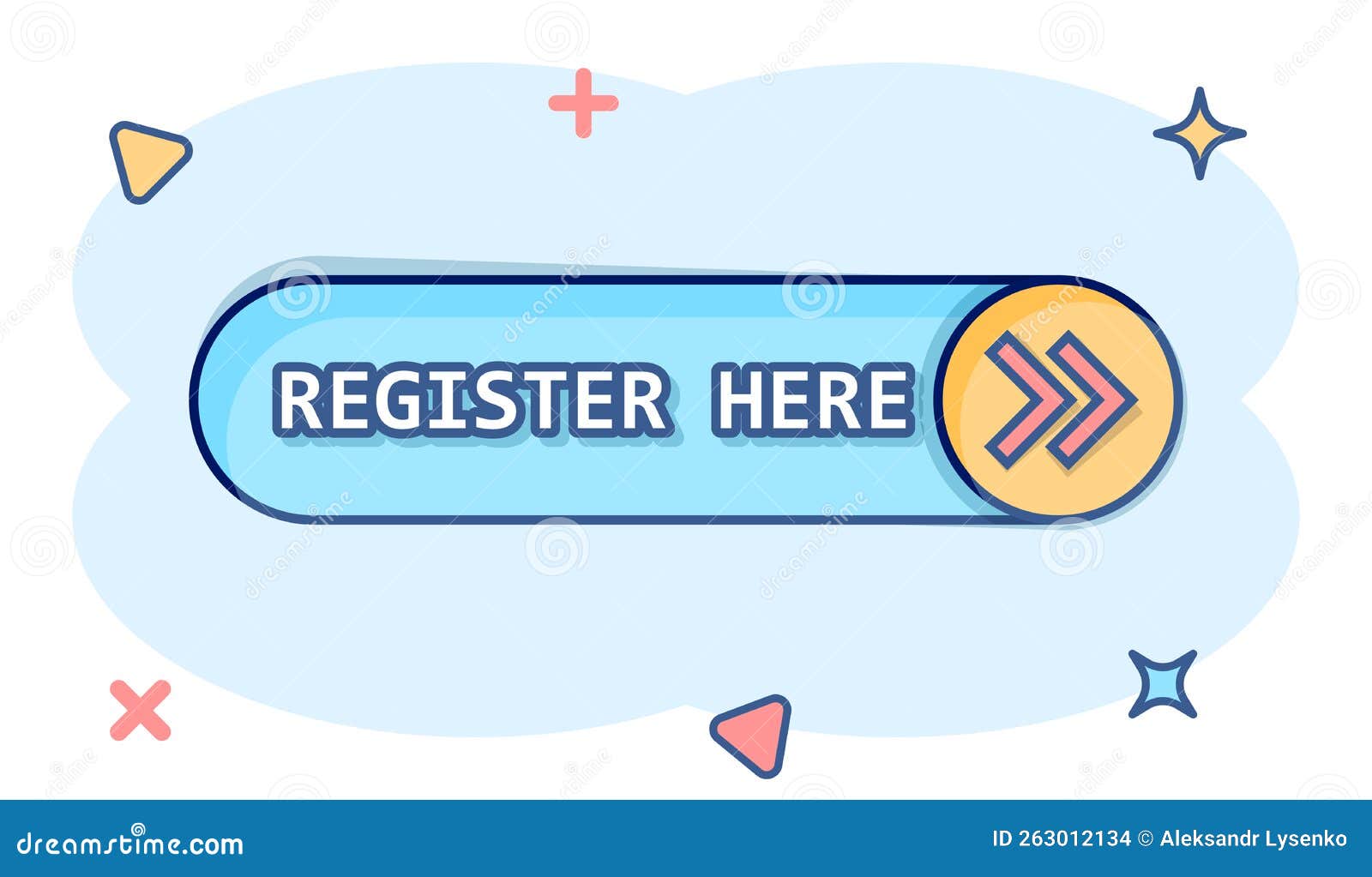 Register Now Icon in Comic Style. Registration Cartoon Vector ...