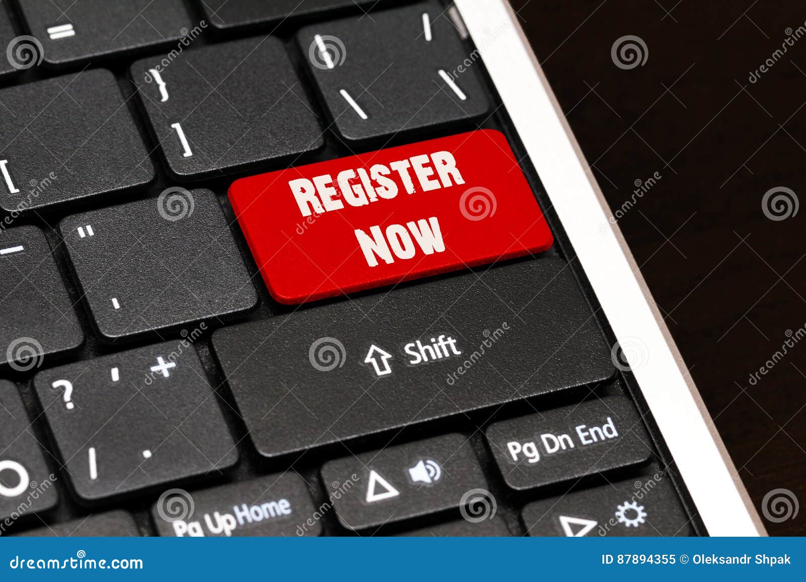 Register Now on Red Enter Button on Black Keyboard Stock Image - Image ...