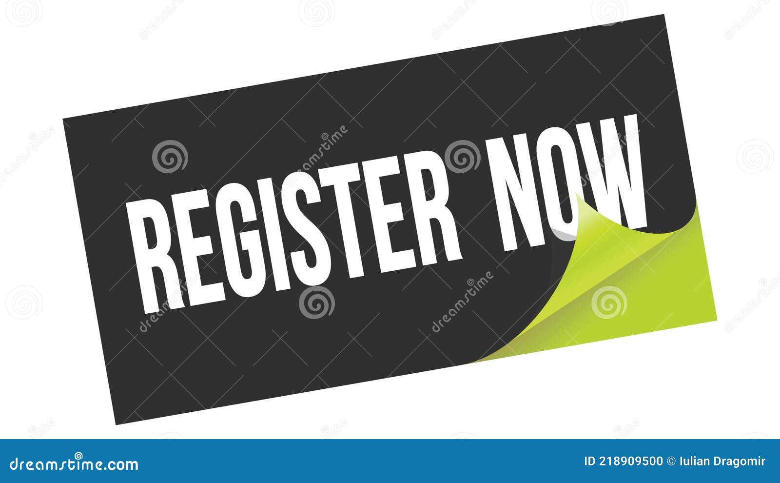 REGISTER NOW Text on Black Green Sticker Stamp Stock Illustration ...