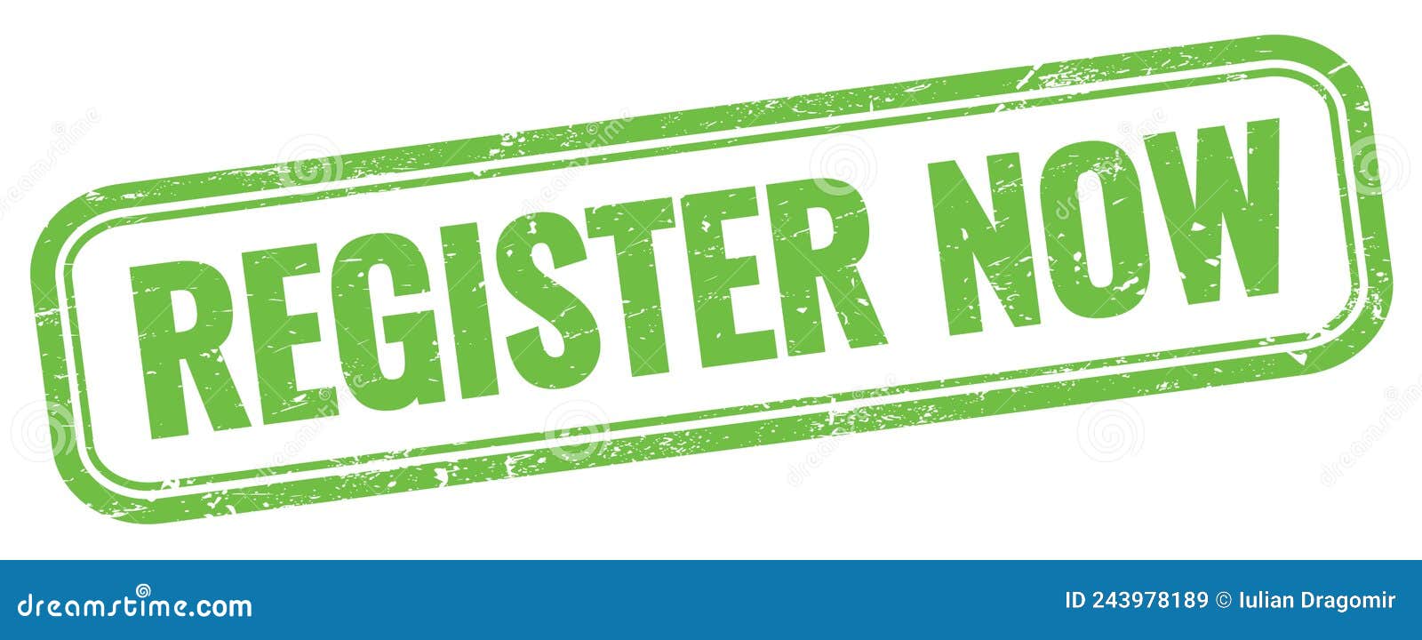 REGISTER NOW Text on Green Grungy Vintage Stamp Stock Illustration ...