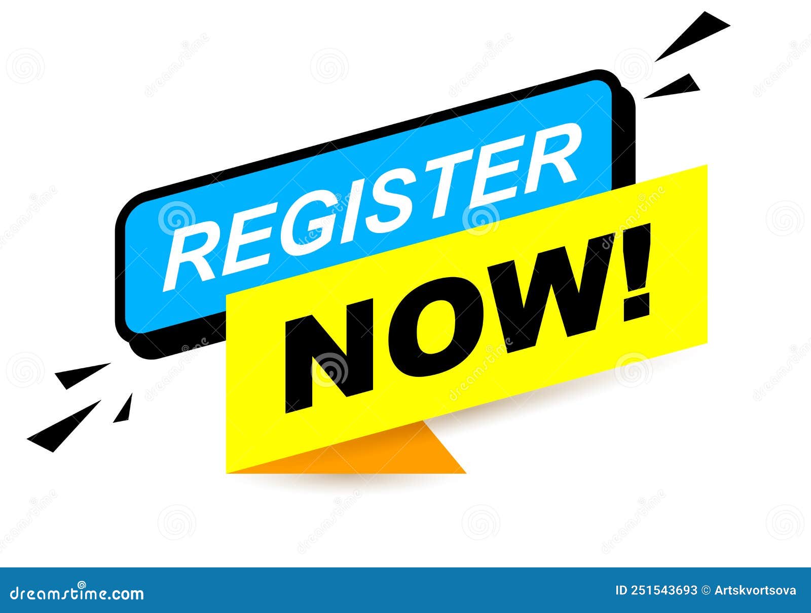 Register Now. Vector Illustration Modern Web Banner with Text Register ...