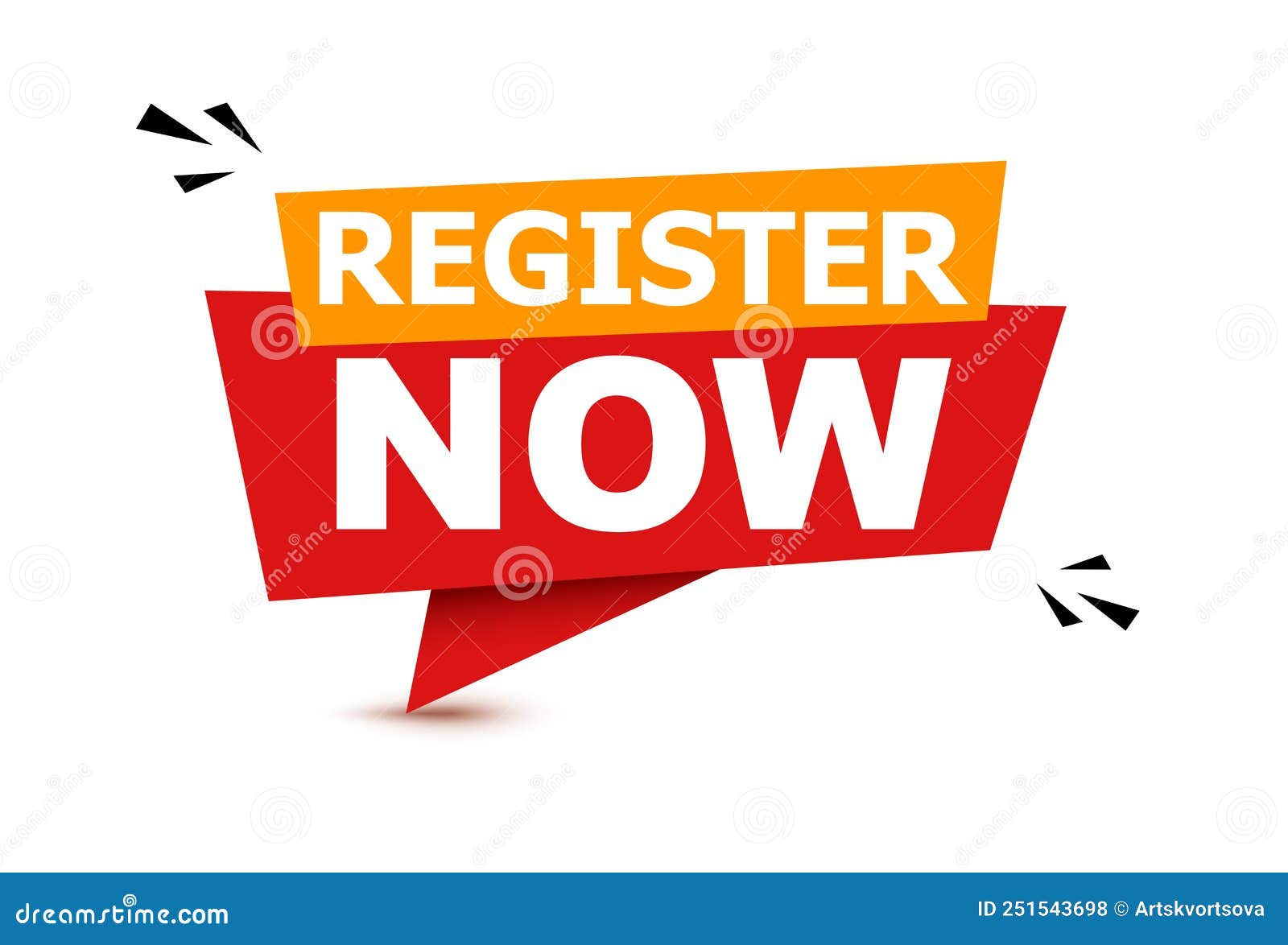 Register Now. Vector Illustration Modern Web Banner with Text Register ...