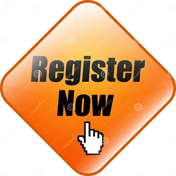 Register now web button stock illustration. Illustration of hand - 120099796