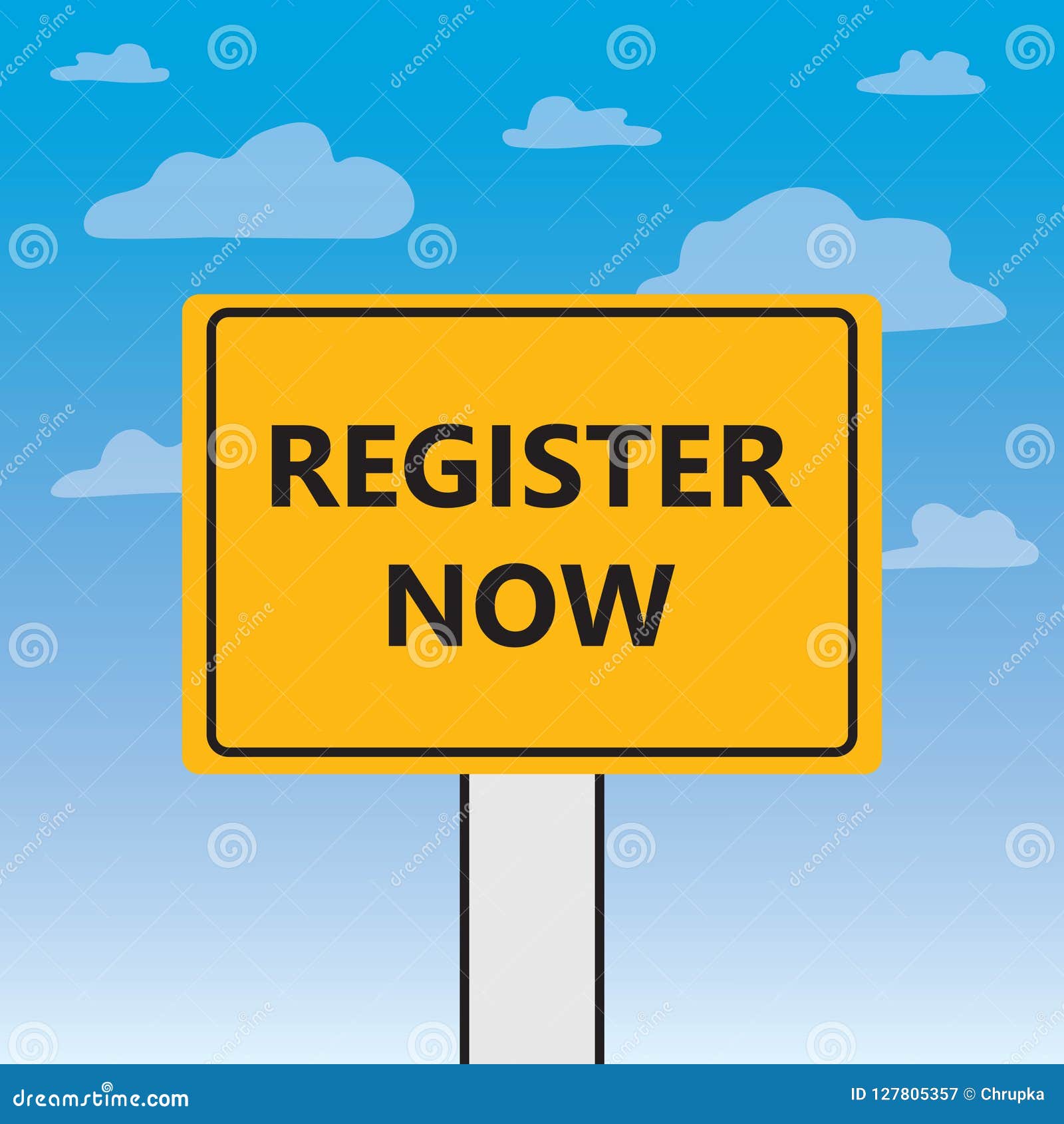 Register Now Written on a Billboard Stock Vector - Illustration of ...