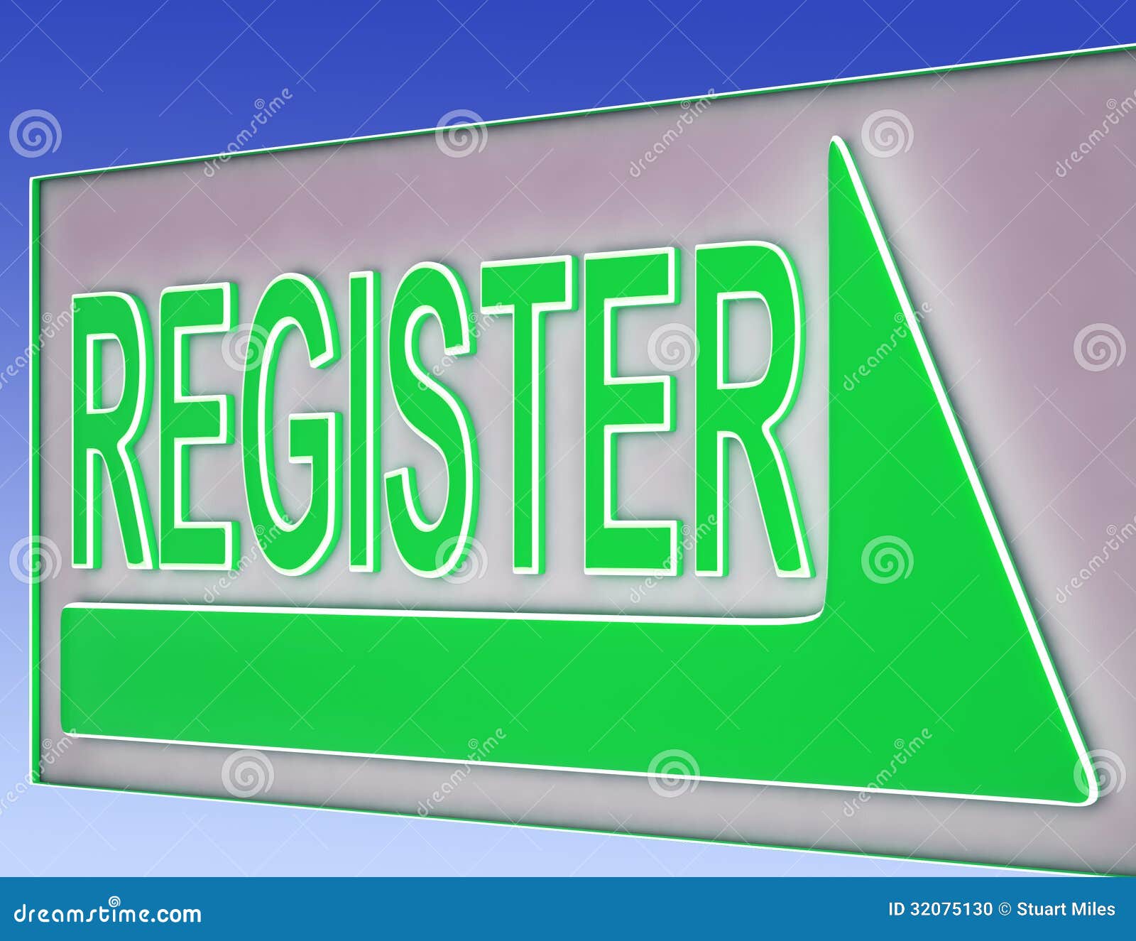 Register Sign Button Shows Website Registration Stock Illustration ...