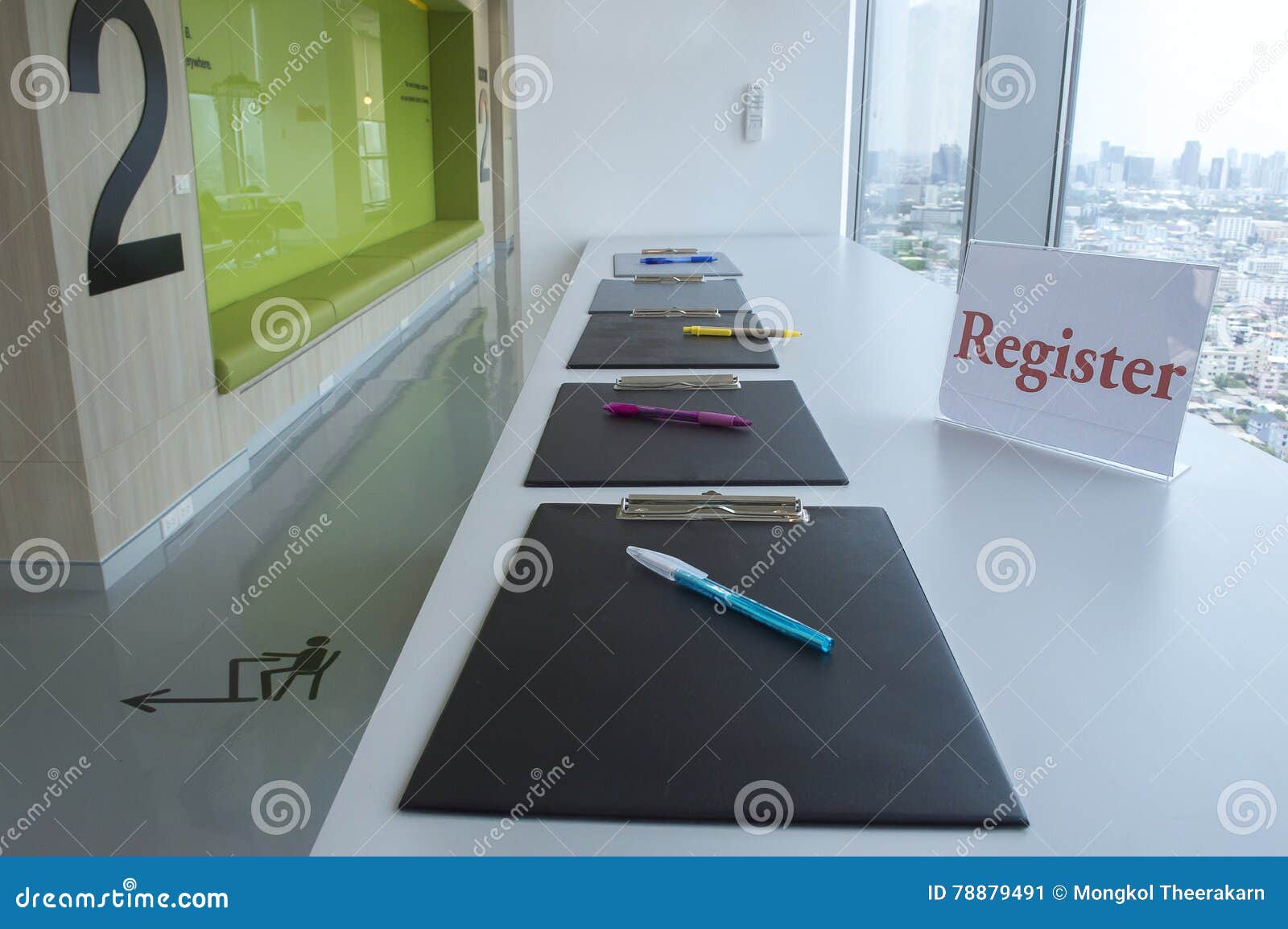 Register Sign-in Front Room Class Room Seminar Stock Image - Image of ...