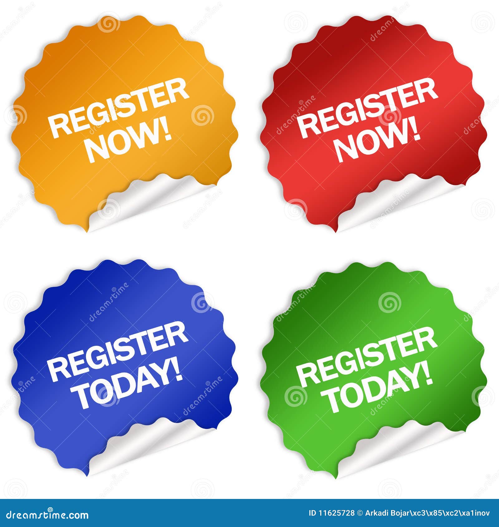 Register stickers stock illustration. Illustration of color - 11625728