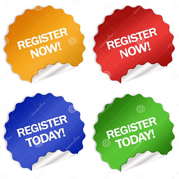 Register stickers stock illustration. Illustration of color - 11625728