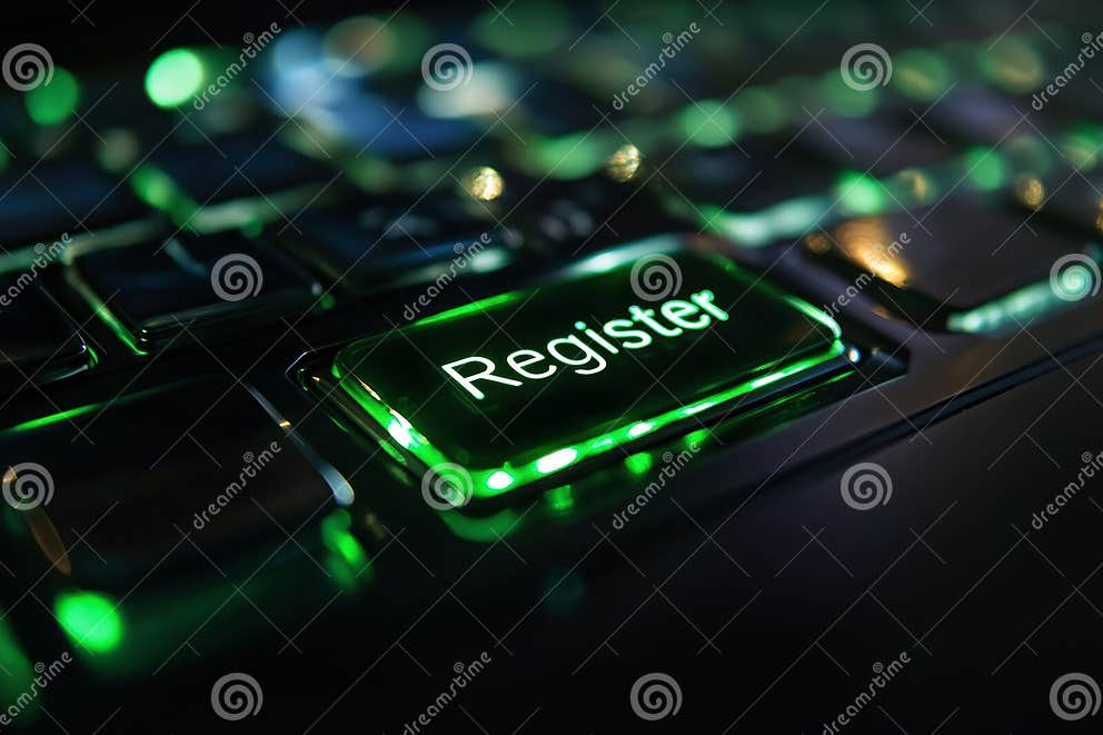 Register Text on Keyboard Button. Generative Ai Stock Image - Image of ...