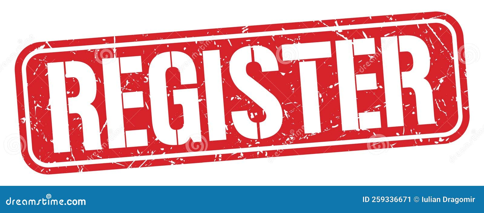 REGISTER Text Written on Red Stamp Sign Stock Illustration ...