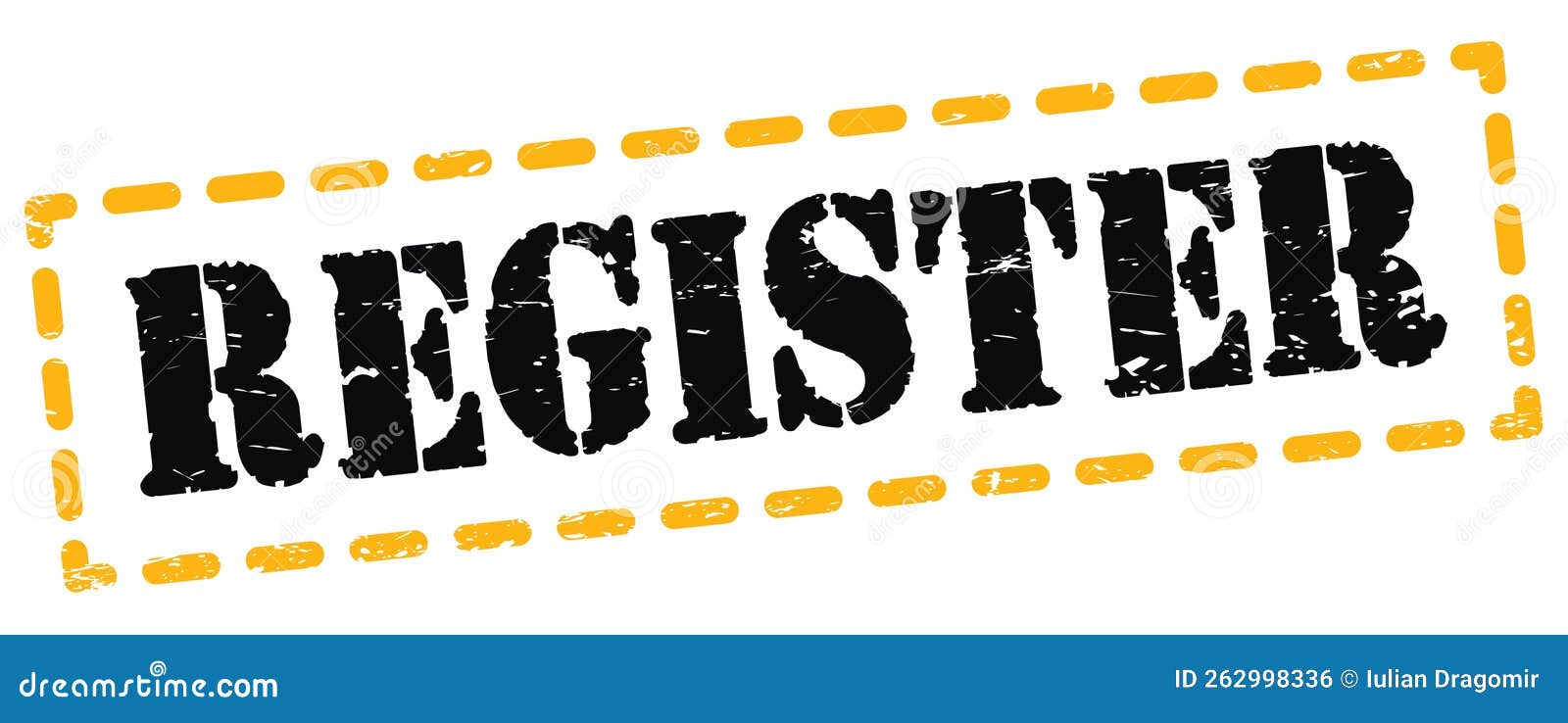 REGISTER Text Written on Yellow-black Stamp Sign Stock Illustration ...