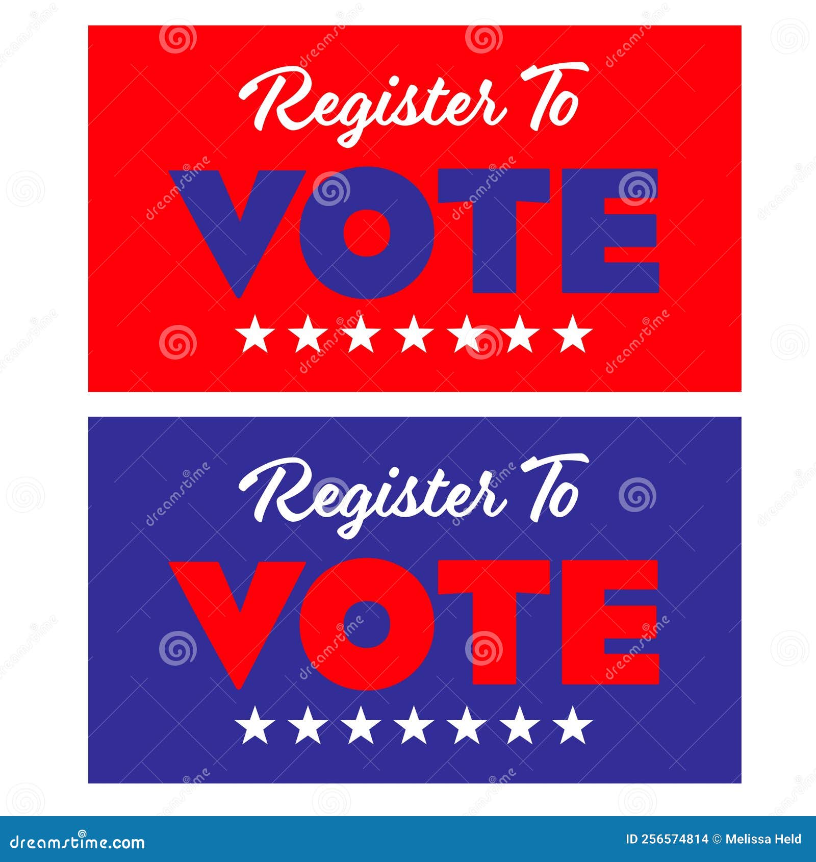 Register To Vote Rectangular Signs with Stars Stock Vector ...