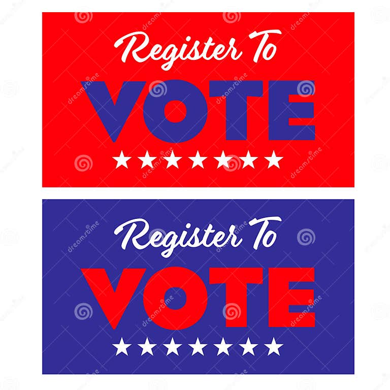 Register To Vote Rectangular Signs with Stars Stock Vector ...