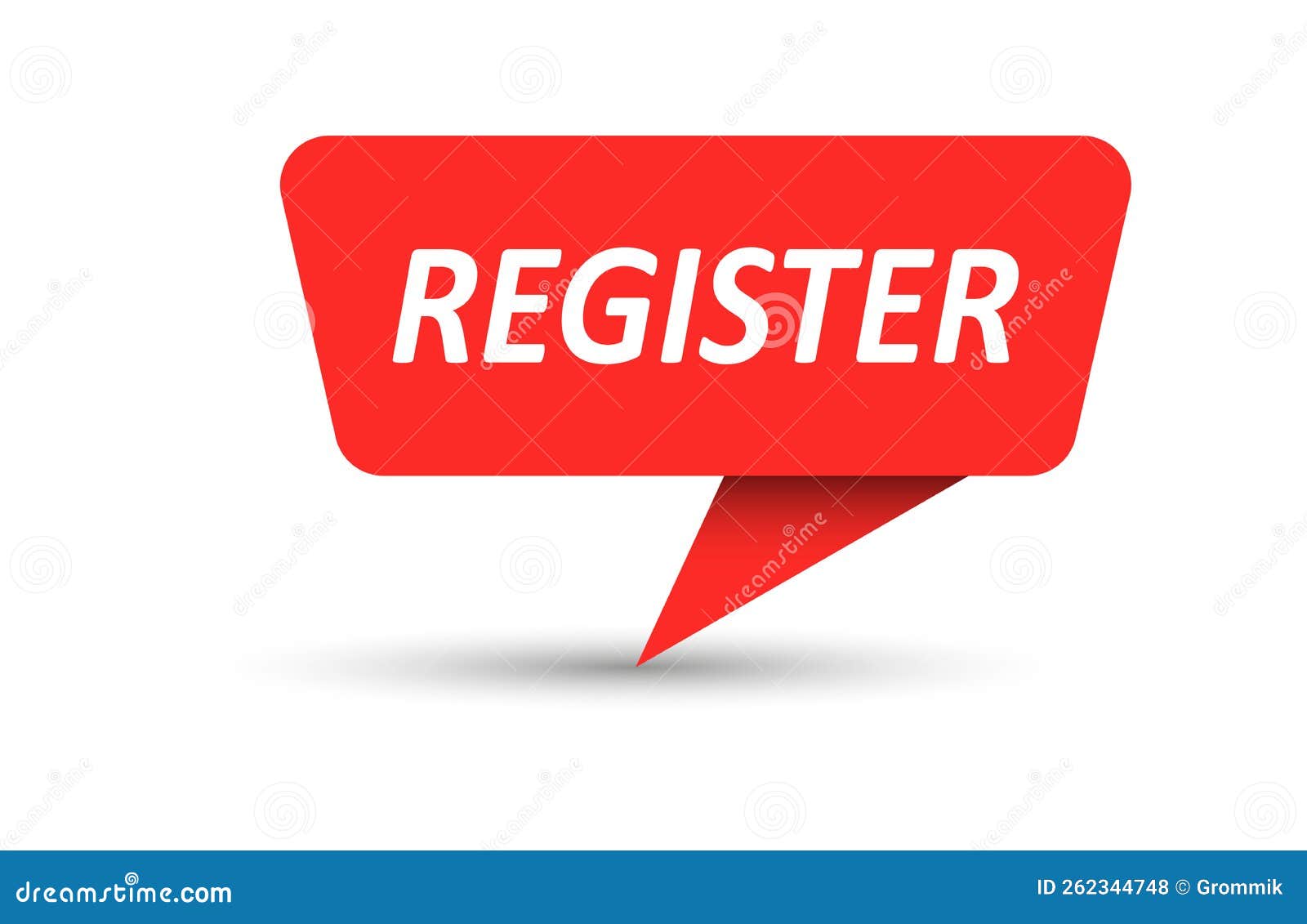 Register. Vector Banner, Pointer, Sticker, Label or Speech Bubble Stock ...