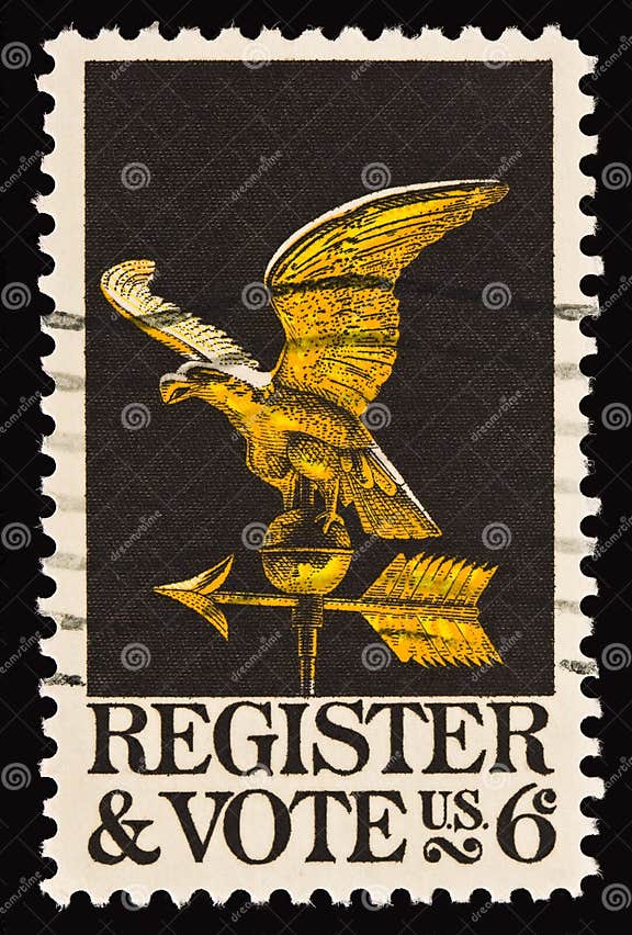 Register and Vote Postal Stamp 2 Editorial Image - Image of vote ...