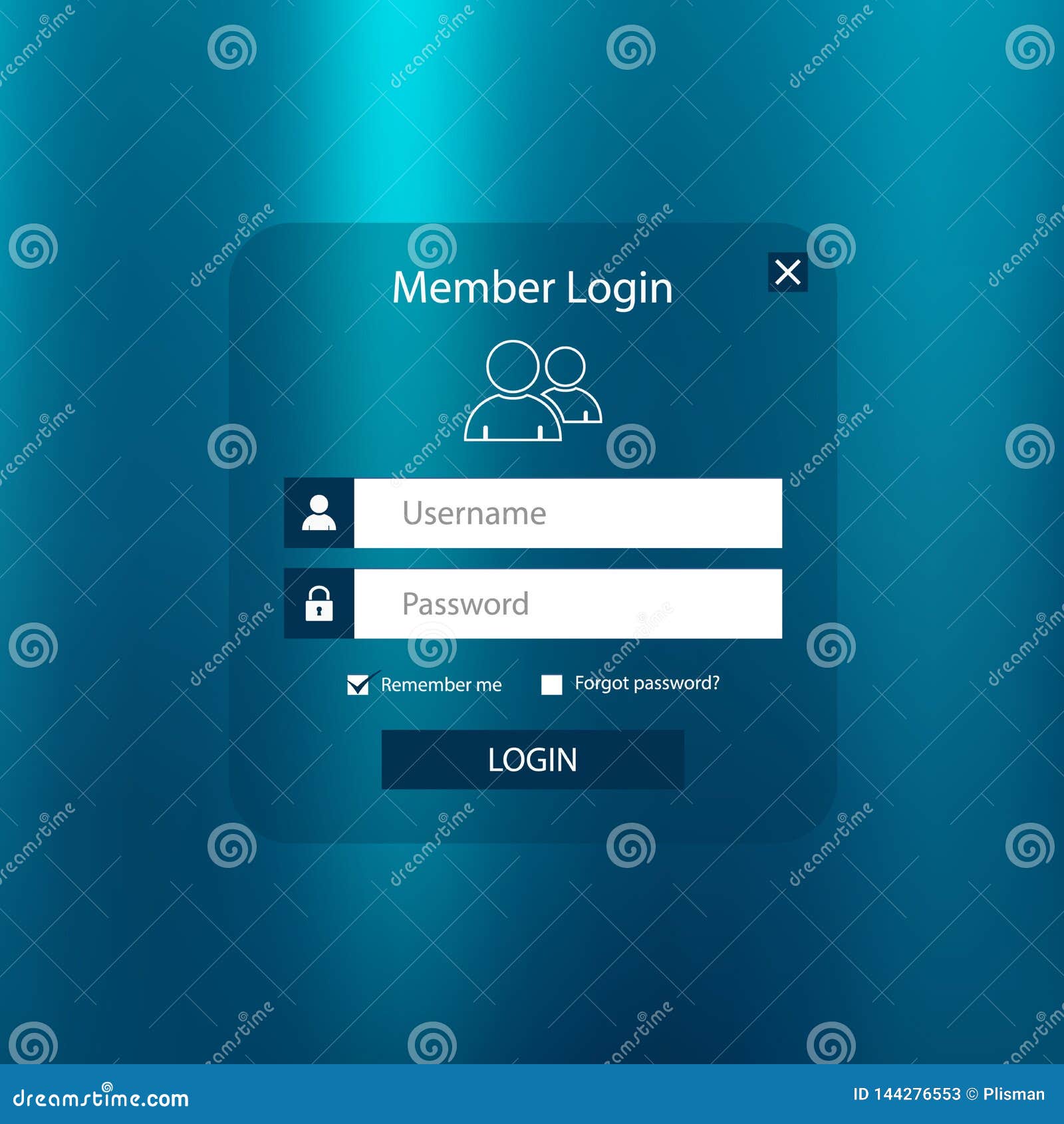 Register Web Screen in Simple Blue Design Template Stock Vector ...