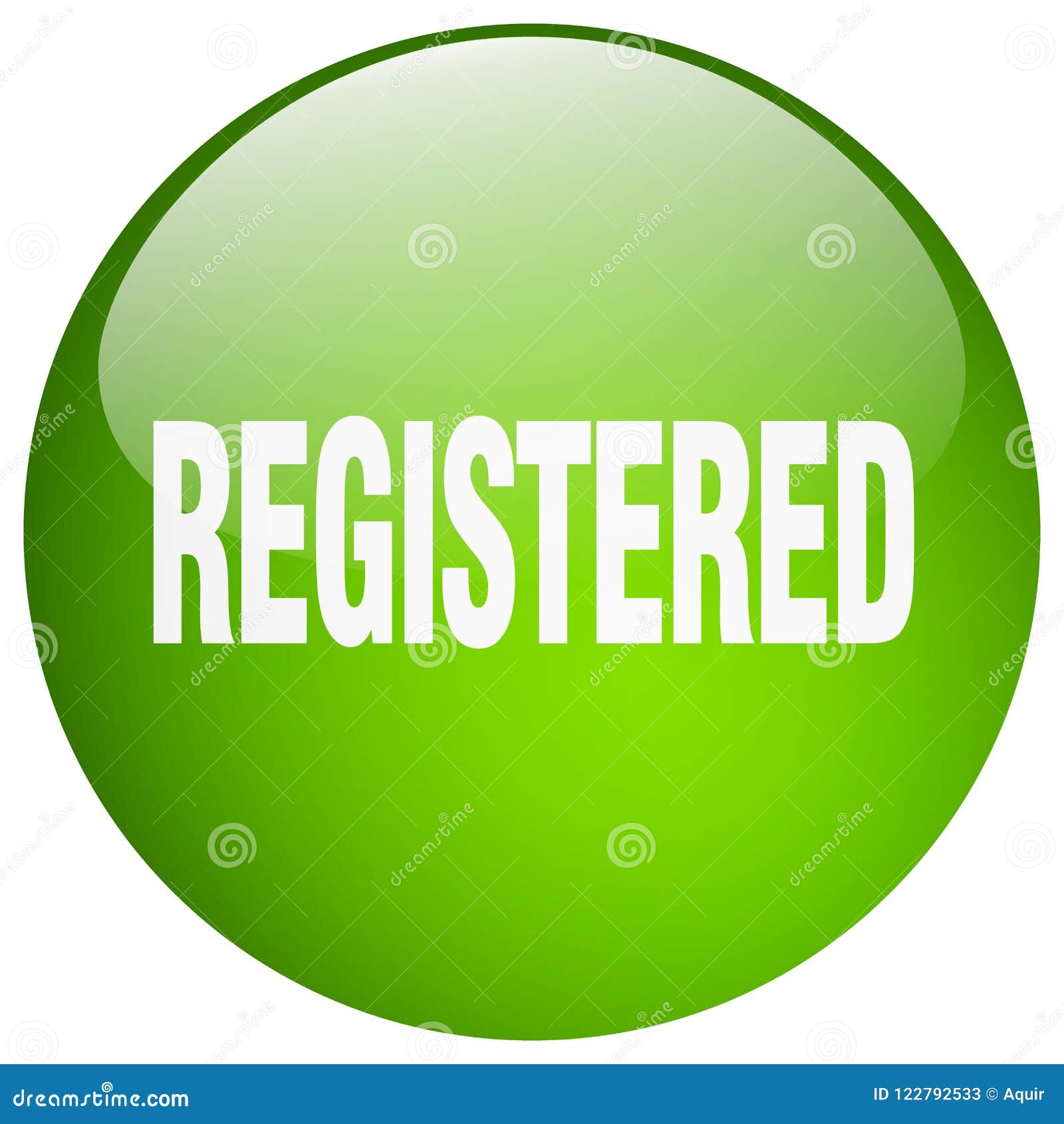 Registered button stock vector. Illustration of glossy - 122792533
