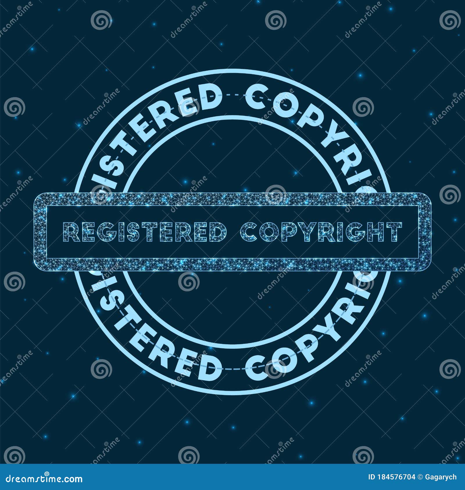 Registered copyright. stock vector. Illustration of connection - 184576704